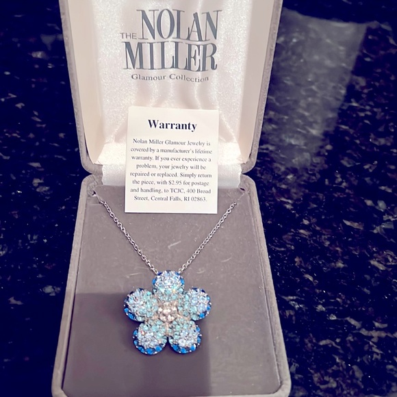 Nolan Miller | Jewelry | Nolan Miller Blue Pretty Pave Flower Pin ...